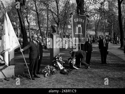 Grini 19650507 The 20th anniversary of the liberation of Norway is marked at the prison camp at ...