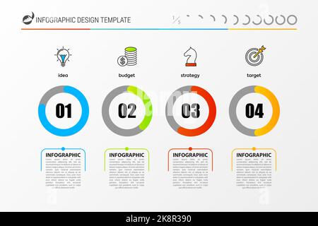 Inforgraphic design template. Timeline concept with percent. an be used ...
