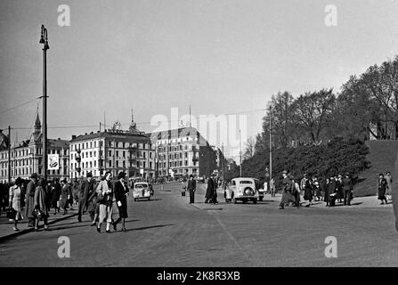 Oslo ca 1935 street picture from Rådhusgata one winter day. Th ...