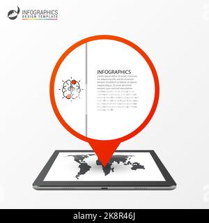 Infographic design. Report template with location pointer. Vector illustration Stock Vector ...