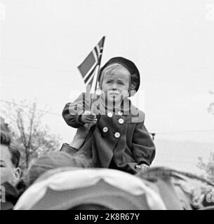 Hamar 19490513. Celebration of Hamar City's anniversary. King Haakon ...