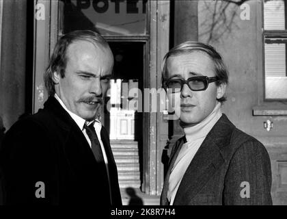 Oslo 197311. Tore Ryen (t.v.) and Dag Frøland create radio programs ...