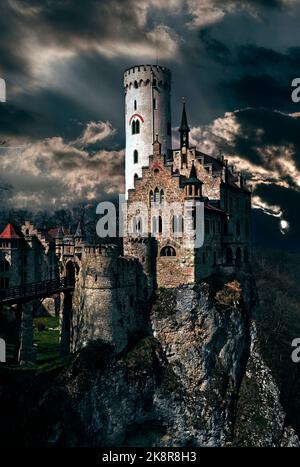 The Lichtenstein Castle, Gothic Revival castle located in the Swabian ...
