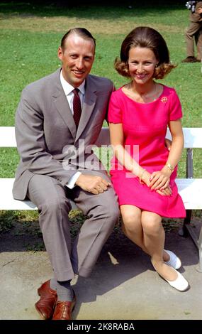 19680618: Sonja Haraldsen and Crown Prince Harald. Engagement. Press ...