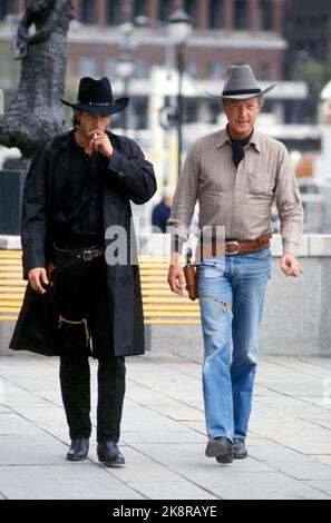 Oslo 1987-05: filming the books on "Morgan Kane". Morgan Kane will be ...