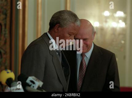 Oslo 199312: Nobel Peace Prize 1993 to Nelson Mandela and F.W. They ...