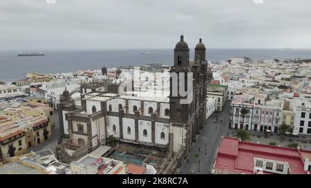 The side of the Cathedral of Santa Ana from a birds eye view in Las ...