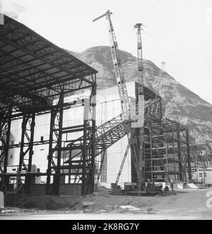 Årdal. Årdal works where aluminum is produced in the electrolysis halls ...