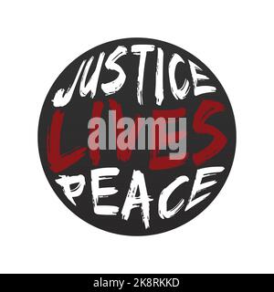 JUSTICE LIVES PEACE, lettering typography design artwork collection ...
