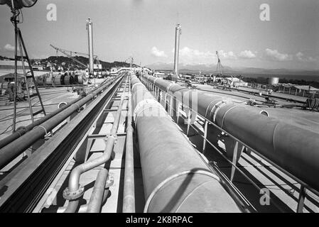 Stord, May 1969. The tank boat "King Haakon VII" is completed by Stord ...