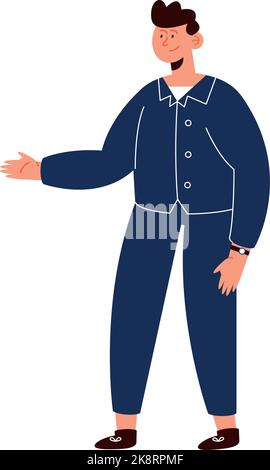 young man saludating position character Stock Vector Image & Art - Alamy