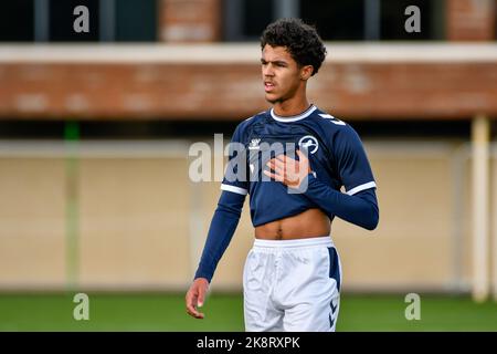 Swansea, Wales. 24 October 2022. Goalkeeper Remy Mitchell of Swansea ...