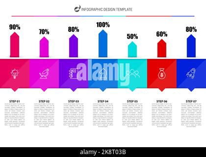 Infographics rectangle with 2 steps, icons. Vector template used for ...