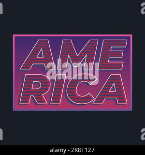 America, halftone line letter typography design artwork. Editable ...