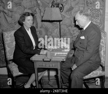 Oslo 19460920: US ambassador to Norway Charles Bay and Mrs., probably ...