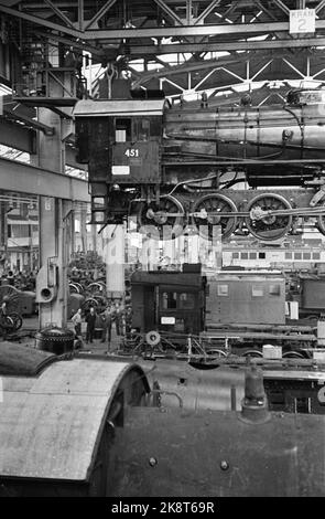 Oslo October 1947. Old locomotives. Winter picture. Retrieved from an ...