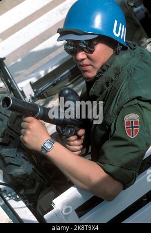 Lebanon 1984-03: Norwegian UN soldiers in Lebanon. UNIFIL forces. The ...