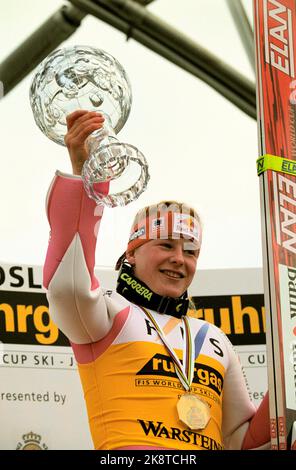 Oslo 1996. Skiing Andreas Goldberger won the World Cup in the jump in ...