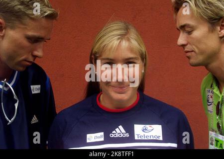 Budapest, Hungary 19980817: From left Steinar Hoen, Trine Hattestad and ...