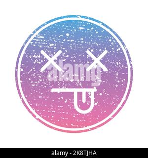 Funny emoji with gritty texture artwork design. EPS 10, Editable ...