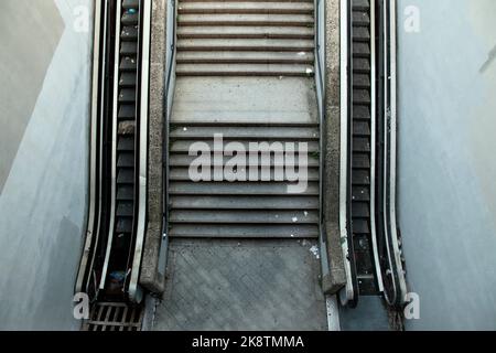 Escalators and staircases in underpass, Centro Direzionale, Naples ...