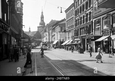 WW2 Oslo 19440706 Storgata in Oslo. Daily life during the war. Photo ...