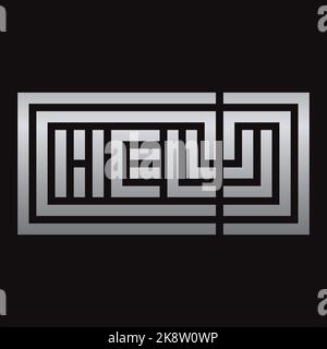 Hell Lettering Maze Typography Design Vector Illustration. Editable ...