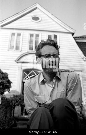 Bergen 196007 The philosopher Arild Haaland at Bryggen in Bergen. Photo ...