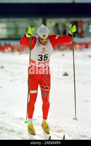 Albertville 19920210 Olympic 92 Albertville, cross country, congratulations. Vegard Ulvang ...
