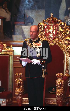 Oslo 19911002 - The opening of the 136 o. Storting. King Harald, Queen ...