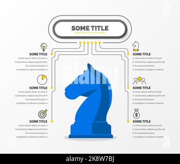 Strategy concept. Chess figure and chart infographic elements Stock ...