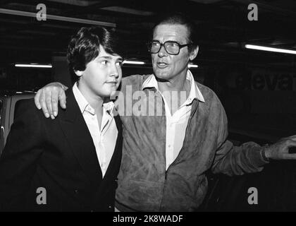 Roger Moore and son Geoffrey Moore Circa 1980's Credit: Ralph Dominguez ...