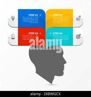 Four ideas process chart template for presentation Stock Vector Image ...
