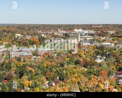 10-22-2022, Late afternoon aerial autumn image of the area surrounding ...