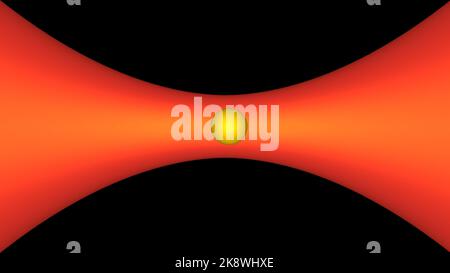 Optical Tweezer. Optical trap with captured particle in center. 3d ...