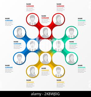 Flowchart infographic. Workflow organization hierarchy structure, info ...