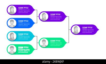 Infographic template. Business hierarchy with people icons and text ...