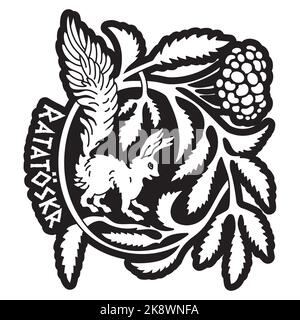 Squirrel named Ratatoskr, illustration from ancient Norse mythology ...