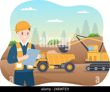 Mining Company with Heavy Yellow Dumper Trucks for Coal Mine Industrial ...