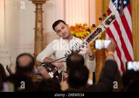 Rishab Rikhiram Sharma performs at a reception to celebrate Diwali in ...