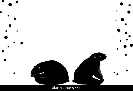 Two polar bears sitting back to back Stock Vector Image & Art - Alamy