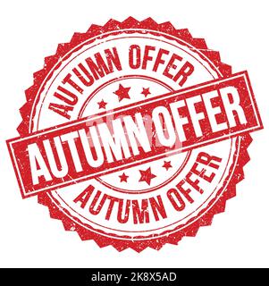 AUTUMN OFFER text written on blue trapeze stamp sign Stock Photo - Alamy
