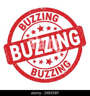 BUZZING text written on red round stamp sign Stock Photo - Alamy