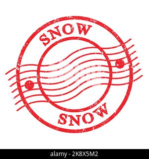 SNOW text written on red grungy stamp sign Stock Photo - Alamy
