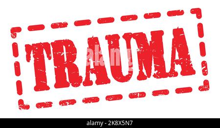 TRAUMA text written on red rectangle stamp sign Stock Photo - Alamy