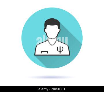 Psychotherapist icon. Simple illustration with long shadow for graphic ...