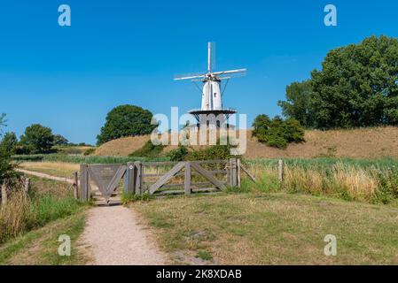 Windmill De Koe at the former bastion, Veere, Zeeland, Netherlands ...