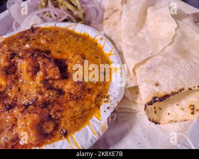 Rumali roti and kathi kabab closeup Stock Photo - Alamy