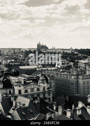 A greyscale shot of buildings in the city Stock Photo - Alamy