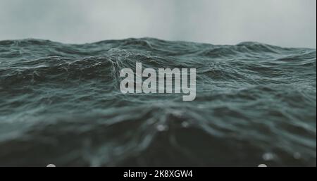3d render of choppy rough sea with waves in storm water Stock Photo - Alamy